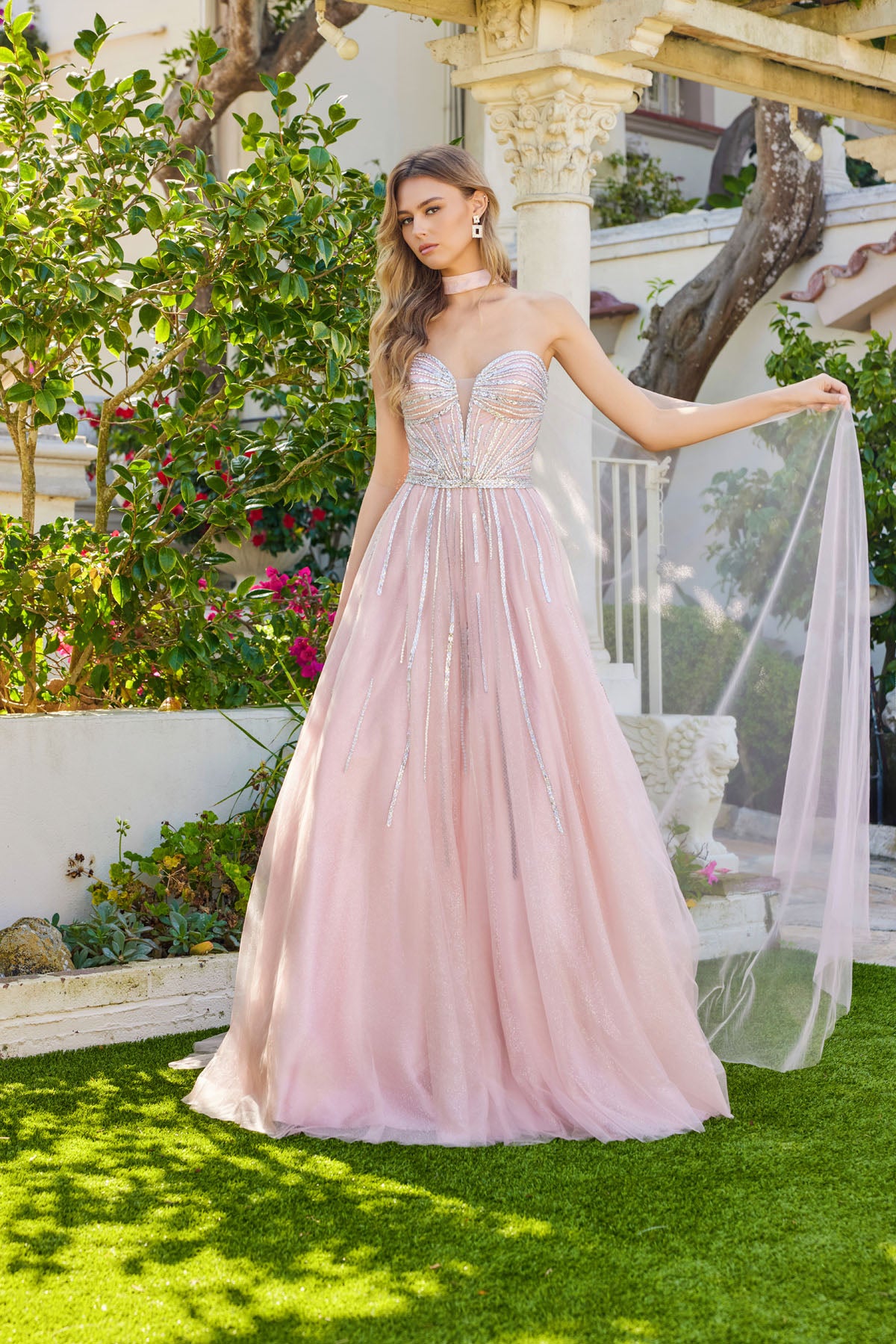 FITTEN CORSET GOWN WITH BEADED TULLE SKIRT – Juliet Direct